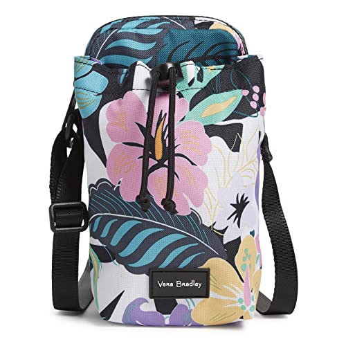 Vera Bradley Women's Recycled Lighten Up Reactive Deluxe Water Bottle Crossbody Sling Bag, Island Floral, One Size
