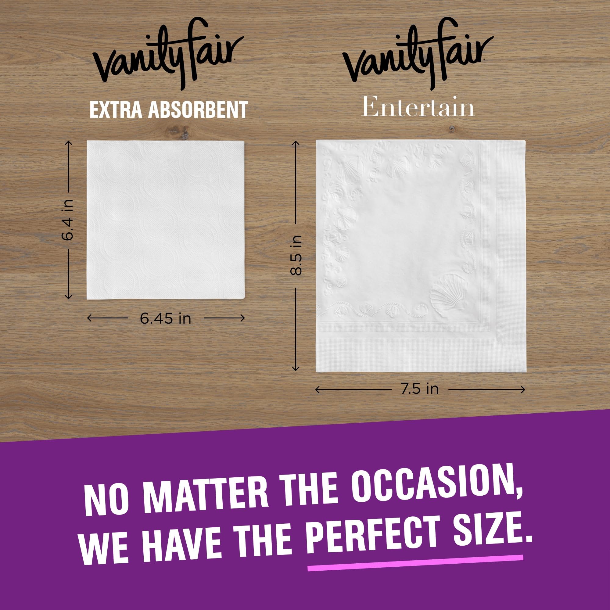 Vanity Fair Extra Absorbent Premium Paper Napkins, 160 Count, Disposable Napkins Made Soft And Strong For Messy Meals And Everyday Use
