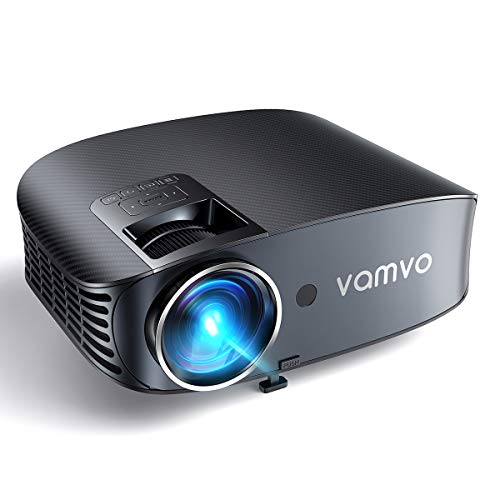 Video Projector, Outdoor Movie Projector with 200" Projection Size, vamvo Home Theater Projector with Platform Pallet, Support 1080P, Compatible with Fire TV Stick, PS4, HDMI, VGA, AV and USB (2pcs)