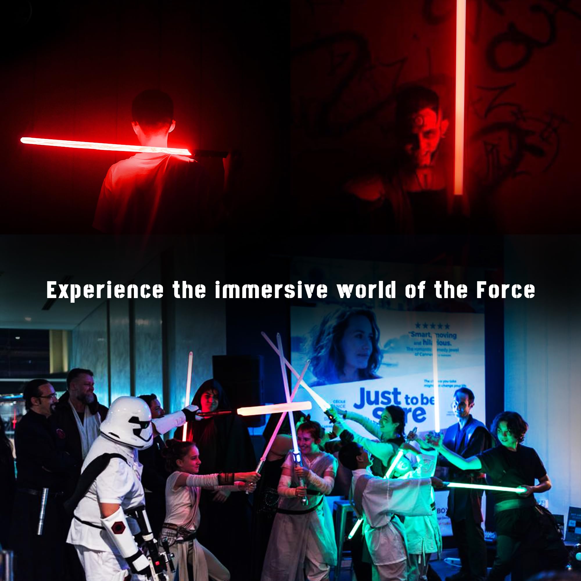 YDDSABER Jedi Sith LED Light Saber, Force FX Heavy Dueling, Rechargeable Lightsaber, Loud Sound High Light with FOC, Metal Hilt, Blaster, (Red)