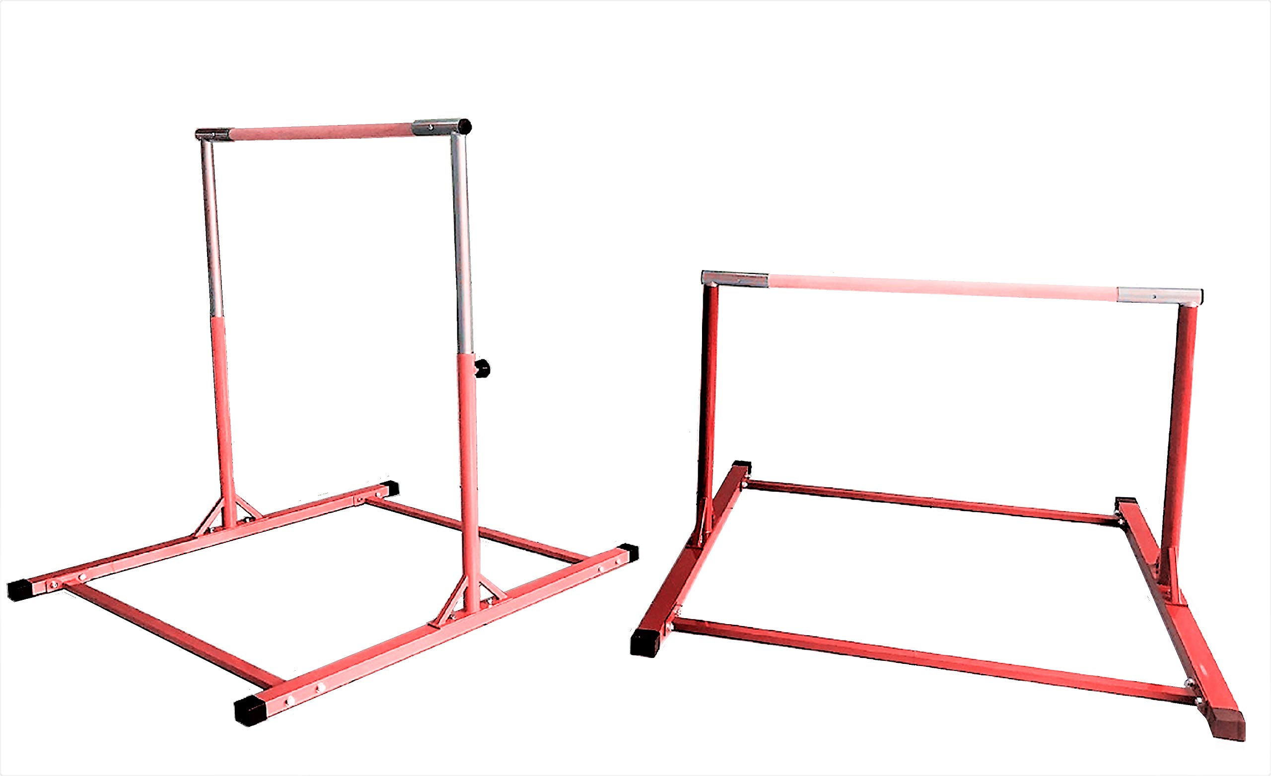 X-Factor 5 Ft Athletic Horizontal Bar Teens Adjustable Gymnastics Training Kip Bars RED