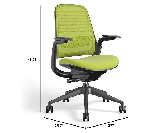 Steelcase Series 1 Office Chair - Ergonomic Work Chair with Wheels for Carpet - Helps Support Productivity - Weight-Activated Controls, Back Supports & Arm Support - Easy Assembly - Wasabi