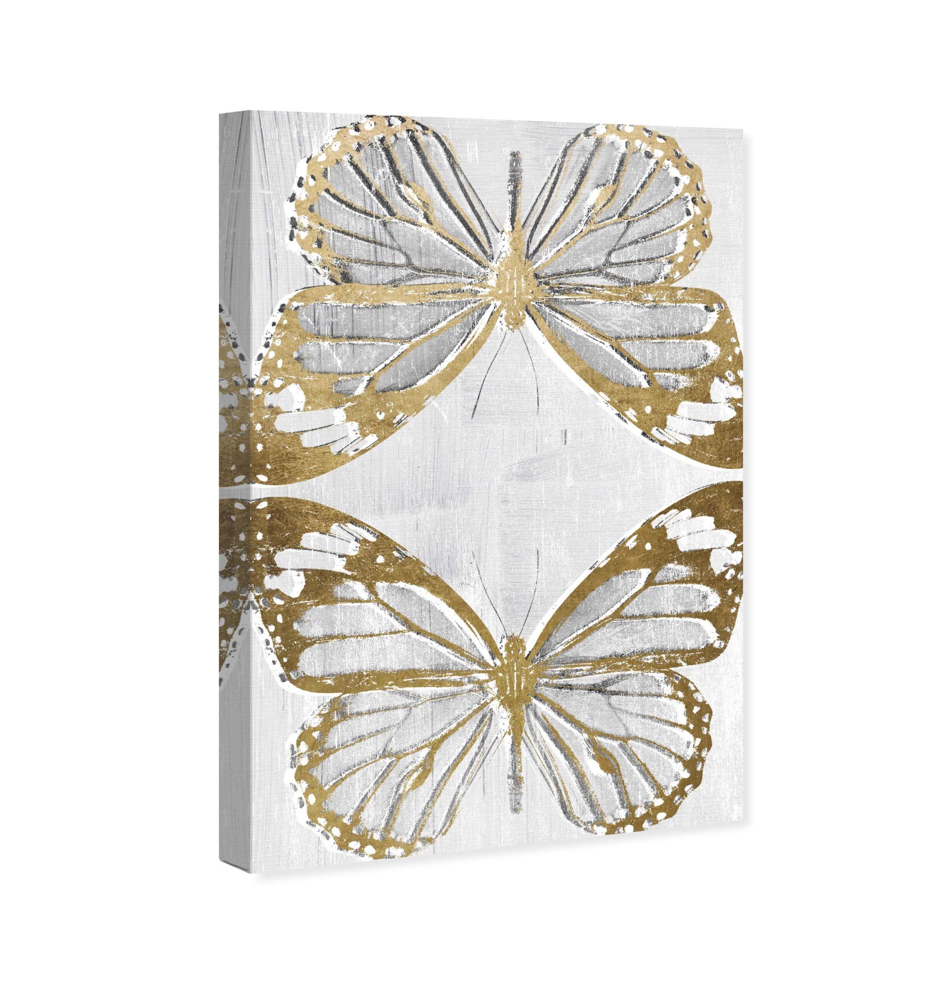 Wynwood Studio Animals Wall Art Canvas Prints 'Golden Butterflies' Home Décor, 20" x 30", Gold, White