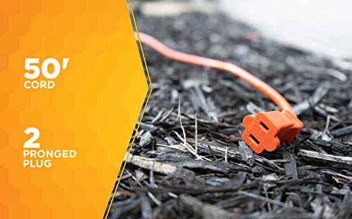 Woods Light Duty Extension Cord, 50Ft, 16 Gauge, General Purpose Cord, SJTW, Orange, 0723