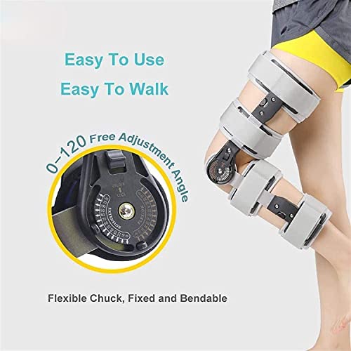 XBJYDMBDD ROM Knee Brace Hinged Knee Brace Adjustable Knee Splint ROM Knee Orthosis Fixator Stabilizer Postoperative Arthritis Ligament Injury Protector Knee Support Leg Adjustable Knee Immobilizer
