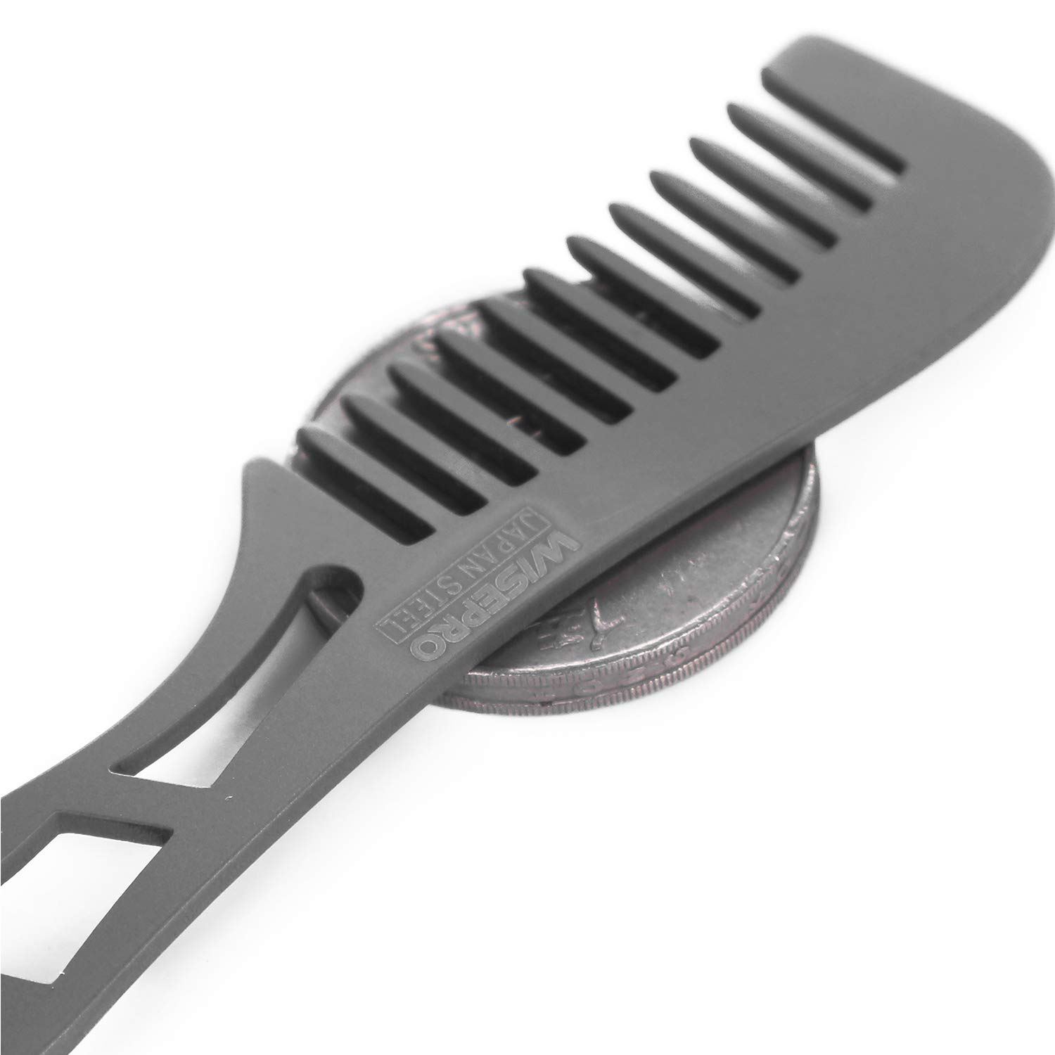 WISEPRO Beard Mustache Comb Fine Toothed Beard Comb Keychain Comb,Suitable For Beard Care Facial Hair Grooming(Black Beard Hollow)