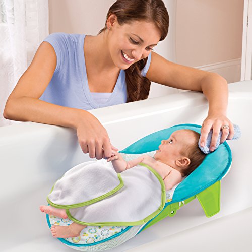 Summer Infant Bath Sling with Warming Wings (Teal) - Bath Support for Use in The Sink or Adult Tub