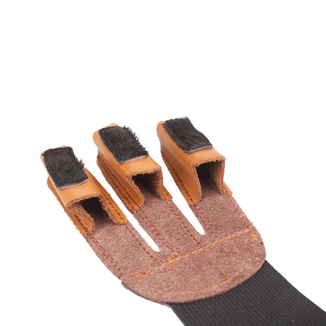 XTACER Finger Protector & Arm Guard 3-Strap Ventilated Arm Guard with Three Fingers Design for Archery (L for Men or Women, Brown)