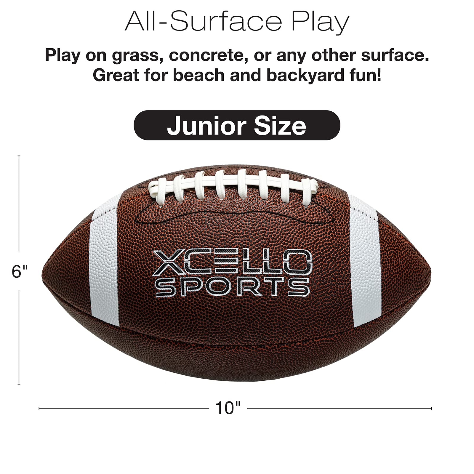 Xcello Sports JR Football Assortment w/Pump (Pack of 2) (Black/Green & Brown/White, Junior - 10")