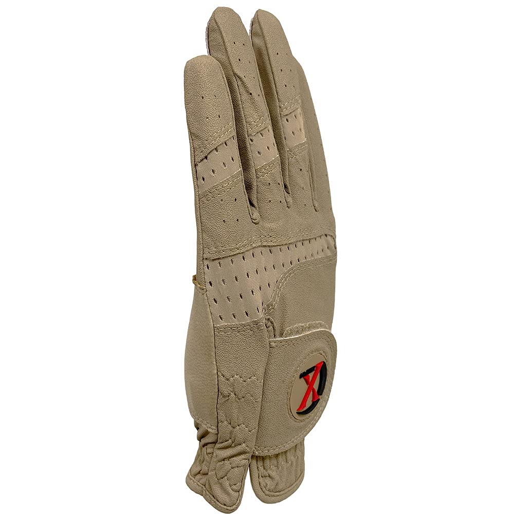 XEIRPRO Premium 4 Pack All Weather Golf Gloves for Women Worn On Left Hand for Right Handed Golfer- Comfort and Secure Fit Ultra Grip Leather Soft Flexibility (Medium, Beige)