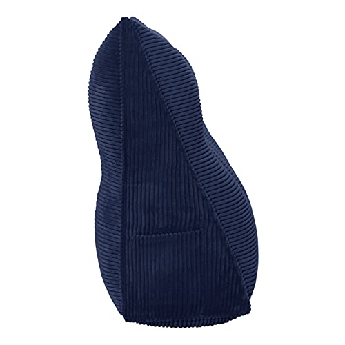 YXCSELL Headboard Wedge Pillow Bolster Pillows Backrest Support Sitting Up Reading Pillow in Bed Rest, Large Lumbar Upholstered Triangle Pads for Sofa Cushion Corduroy (Darkblue,Cal-King)