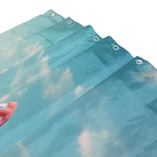 WELLDAY Shower Curtain Flamingos Bathroom Decor Waterproof Fabric with Hooks 60x72 Inch
