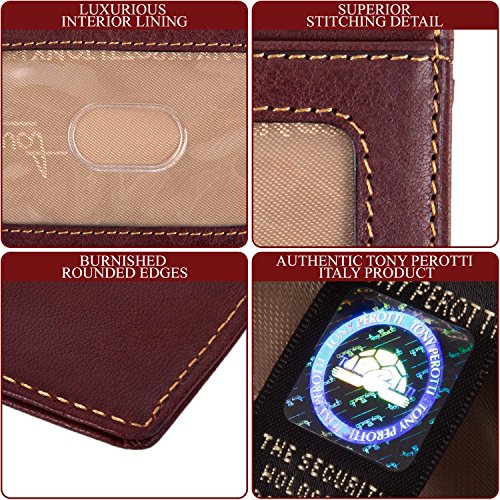 Tony Perotti Mens ID Wallet Card Case Holder Minimalist Front Pocket Carry Italian Leather