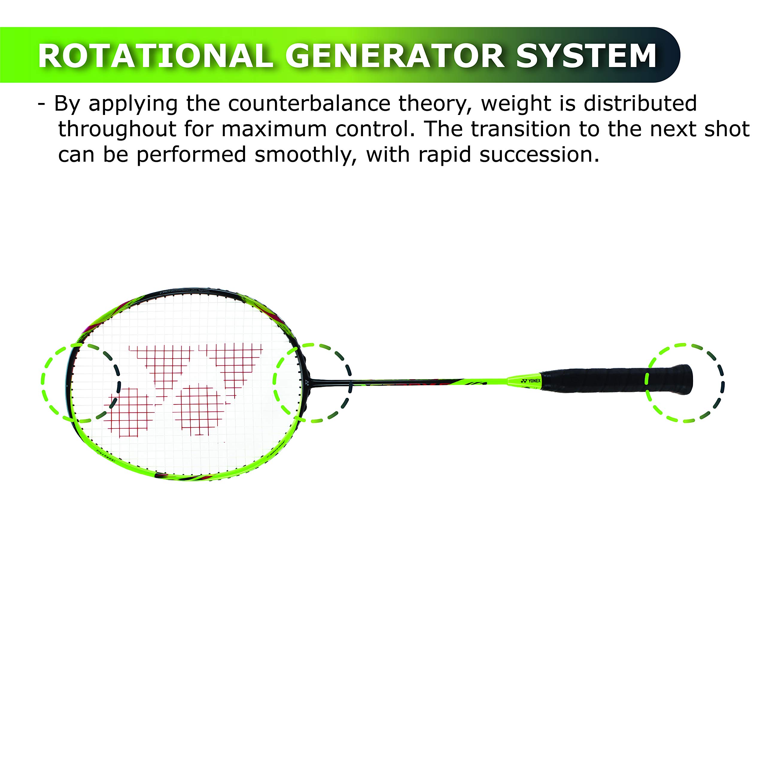 Yonex Astrox 6 4U/G5 BG65 @24LB Blk/Lime Badminton Racquet