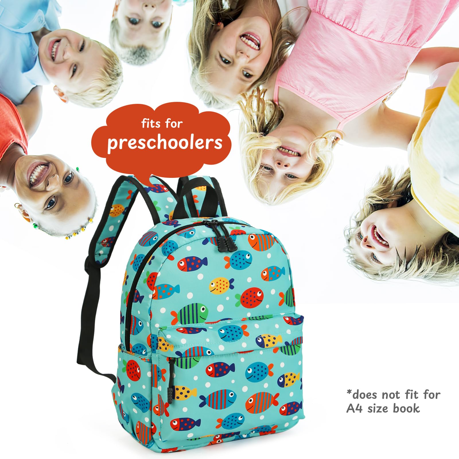 Zicac Children's Cute Canvas Backpack Mini Rucksack Bag (M, Green)
