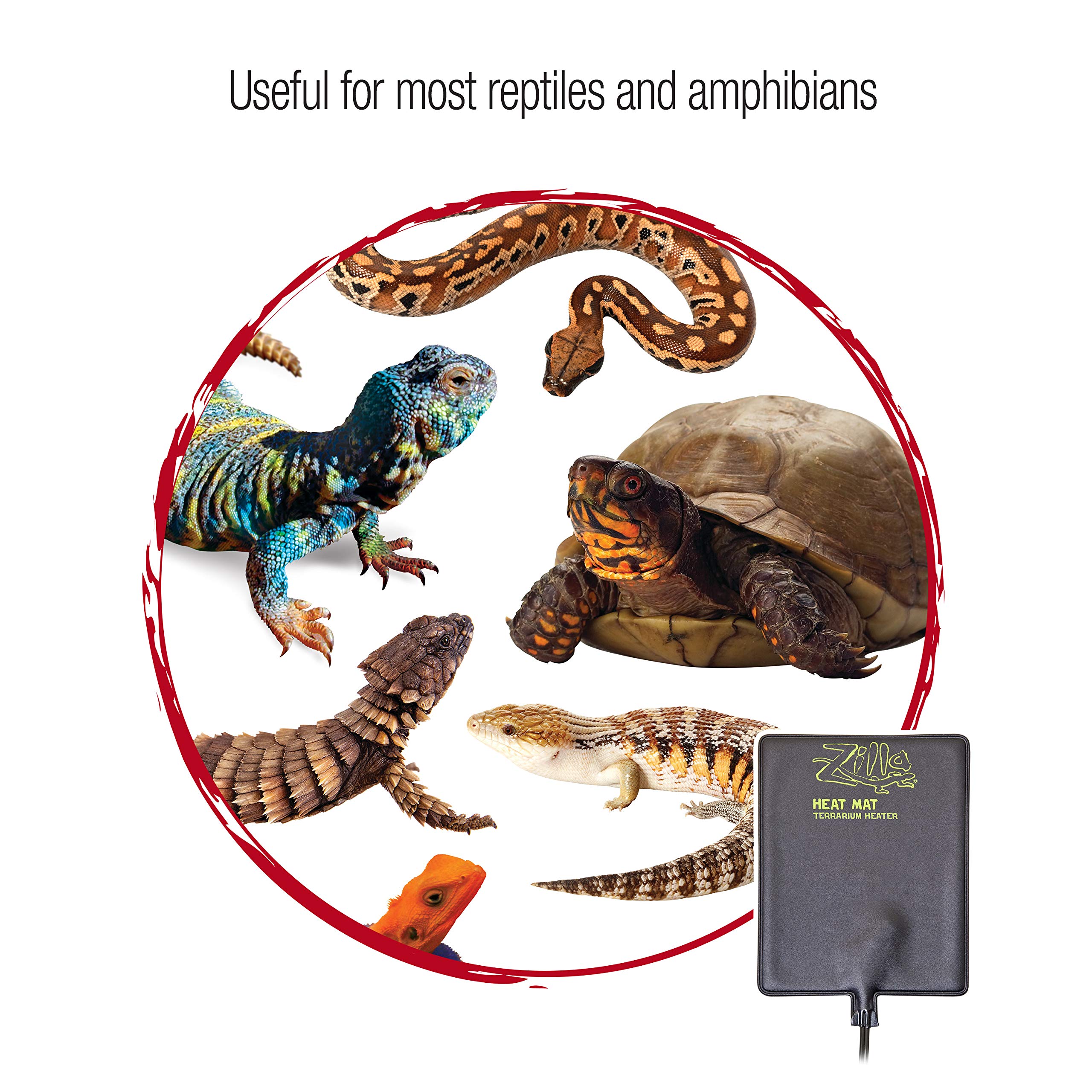 Zilla Terrarium Heat Mats Black Small, 10-20 Gallon, 8 Watt