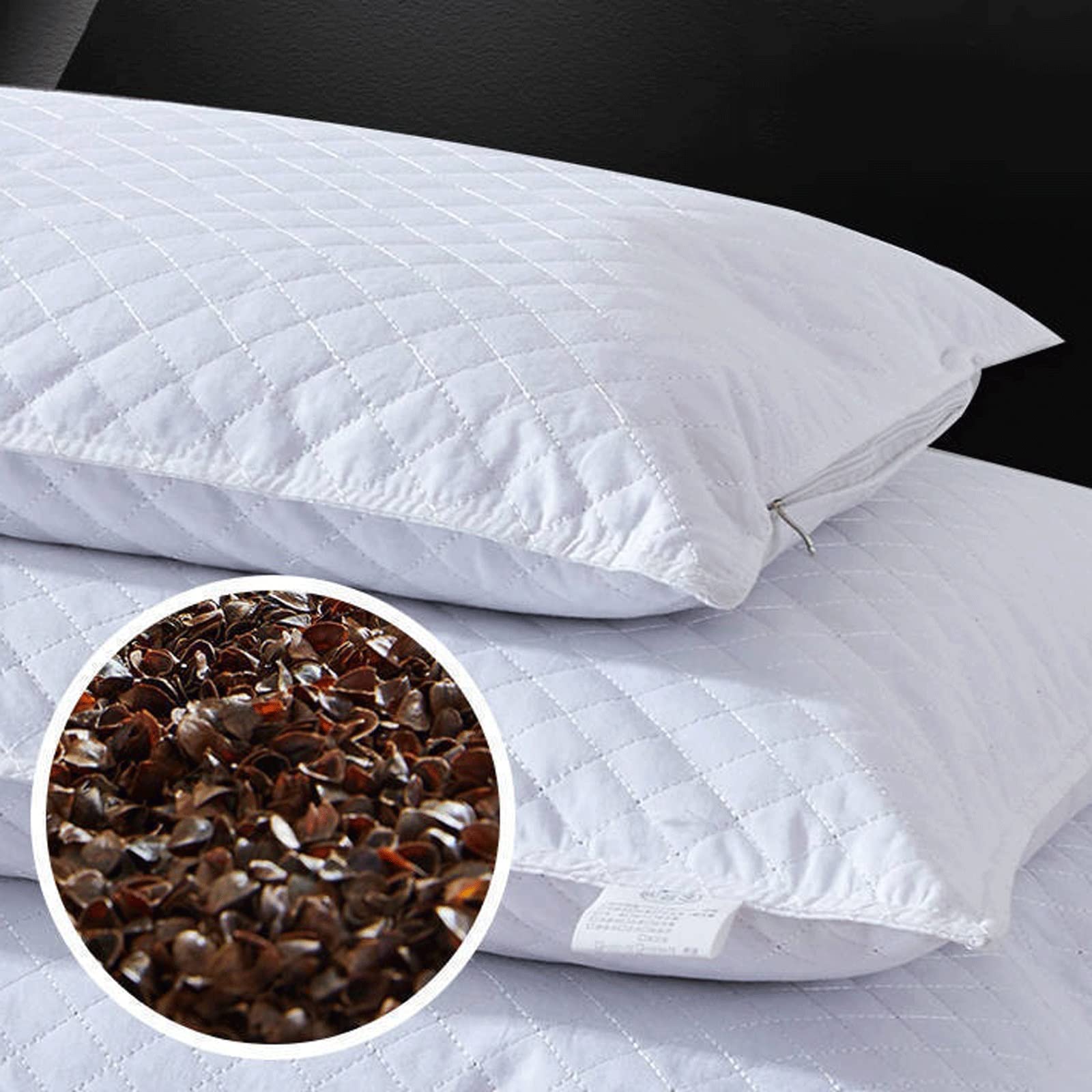VENYAA Lumbar Support Pillow Bedding Pillow Neck Protection Pillows Geometric Plaid Shaped Buckwheat Husk Filling Cushion for Home/Office Nap Sleeping