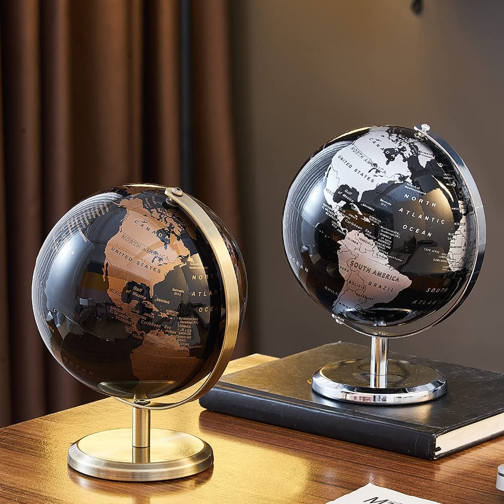XINXUAN Home Decoration Accessories Globe Office Decor Luxury Golden Living Room Decorative Sculpture Geography Education Study Docer, 5.50 inch * 5.50 inch * 7.08 inch