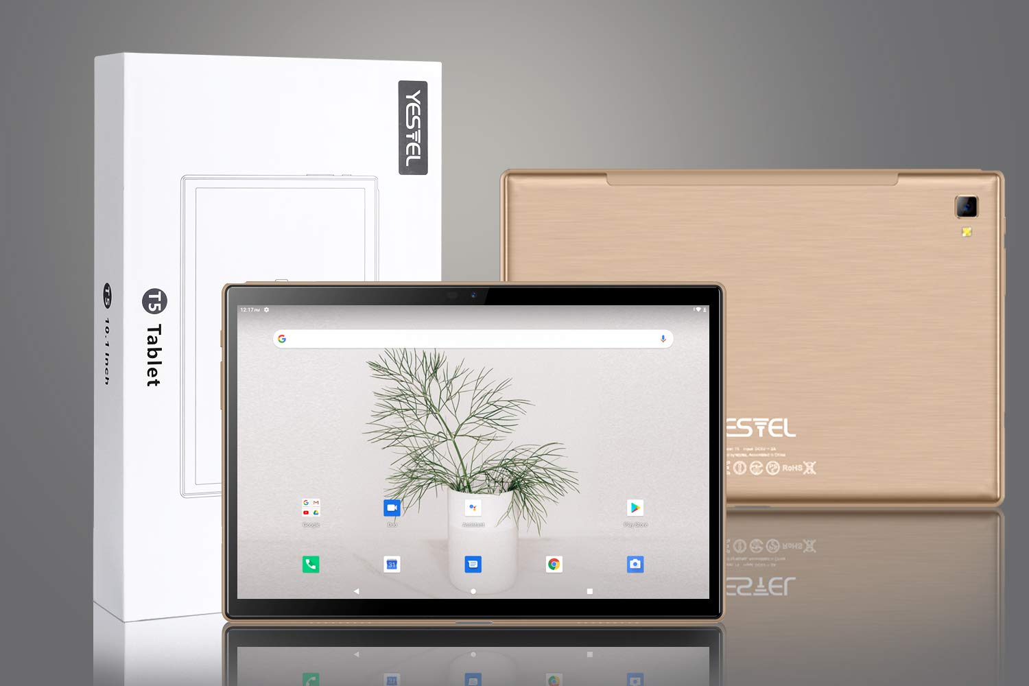 YESTEL Tablet 10.1 Inch Android 10.0 Tablets 5G/2.4G Dual Band WiFi, Octa-Core Processor, 64GB ROM 3GB RAM, Full HD Display, 6000mAh Battery, Dual Camera 5.0 + 8.0MP, Bluetooth, GPS