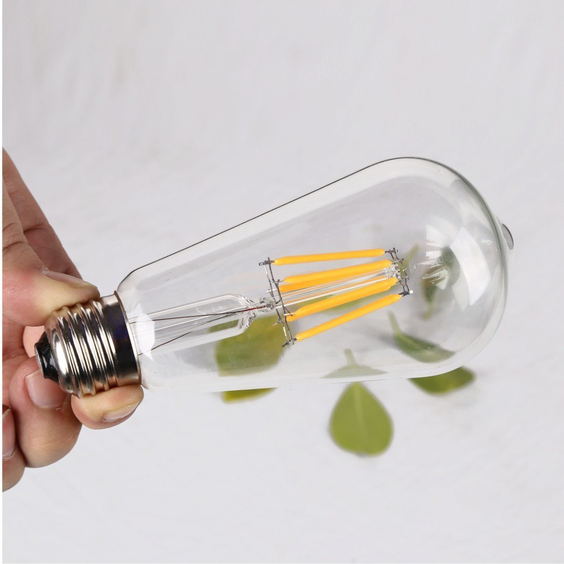 ZYCYLIGHT Dimmable led Light Bulb, 6w LED Edison Bulb, 60 Watt Incandescent Equivalent, 6W Vintage LED Filament Light Bulb, st64 led Bulb,2700K-3000K Soft White,e26 /e27 led Bulb, 10 Pack