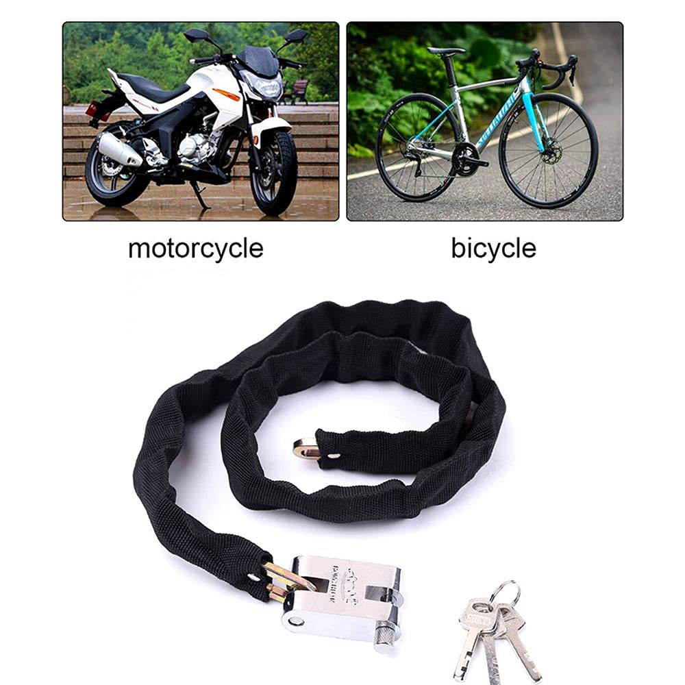 XLDYM Bike Lock Heavy Duty Bike Chain Lock Motorcycle Chain Locks The 0.6 inch Square Lock is Suitable for Motorcycles and Bicycles-4.26(ft 130cm