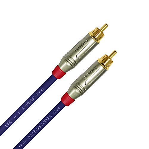 WORLDS BEST CABLES 4 Foot SPDIF Cable – Gotham GAC-1 S/PDIF-Pro (Ultrablue) High-End Silver Plated LCOFC Digital Audio Interconnect Cable & Amphenol ACPR-SRD Gold RCA Plugs - CUSTOM MADE