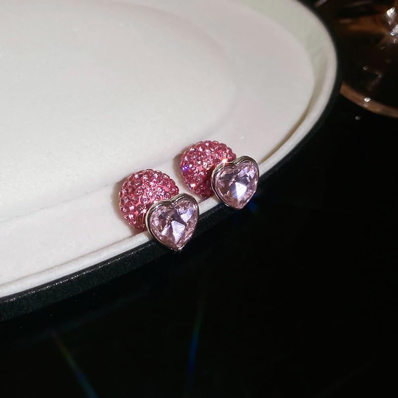 UMEYS Vogue Mixed Double-sided Pearls with Ball Beads Zircon Front-Back Stud Earrings in Various Styles for Women (color-17)