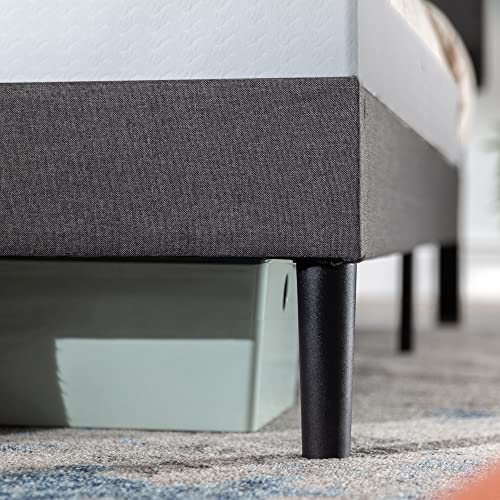 ZINUS Cambril Upholstered Bed Frame / Durable Steel Support / Bed Frame for Box Spring & Mattress / Easy Assembly, Dark grey, King