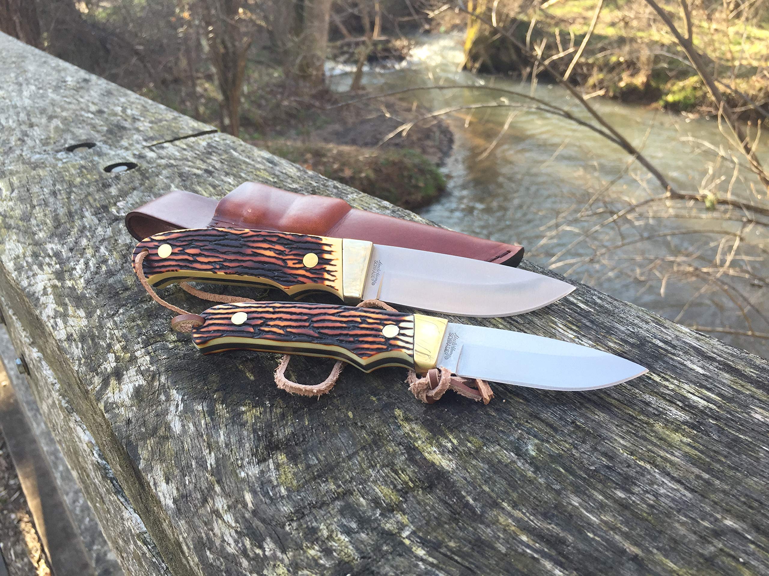 Uncle Henry PH1N Pro Hunter 8.1in 7Cr17MoV High Carbon S.S. Full Tang Fixed Blade Knife with 3.6in Blade and Staglon Handle for Outdoor, Hunting and Camping