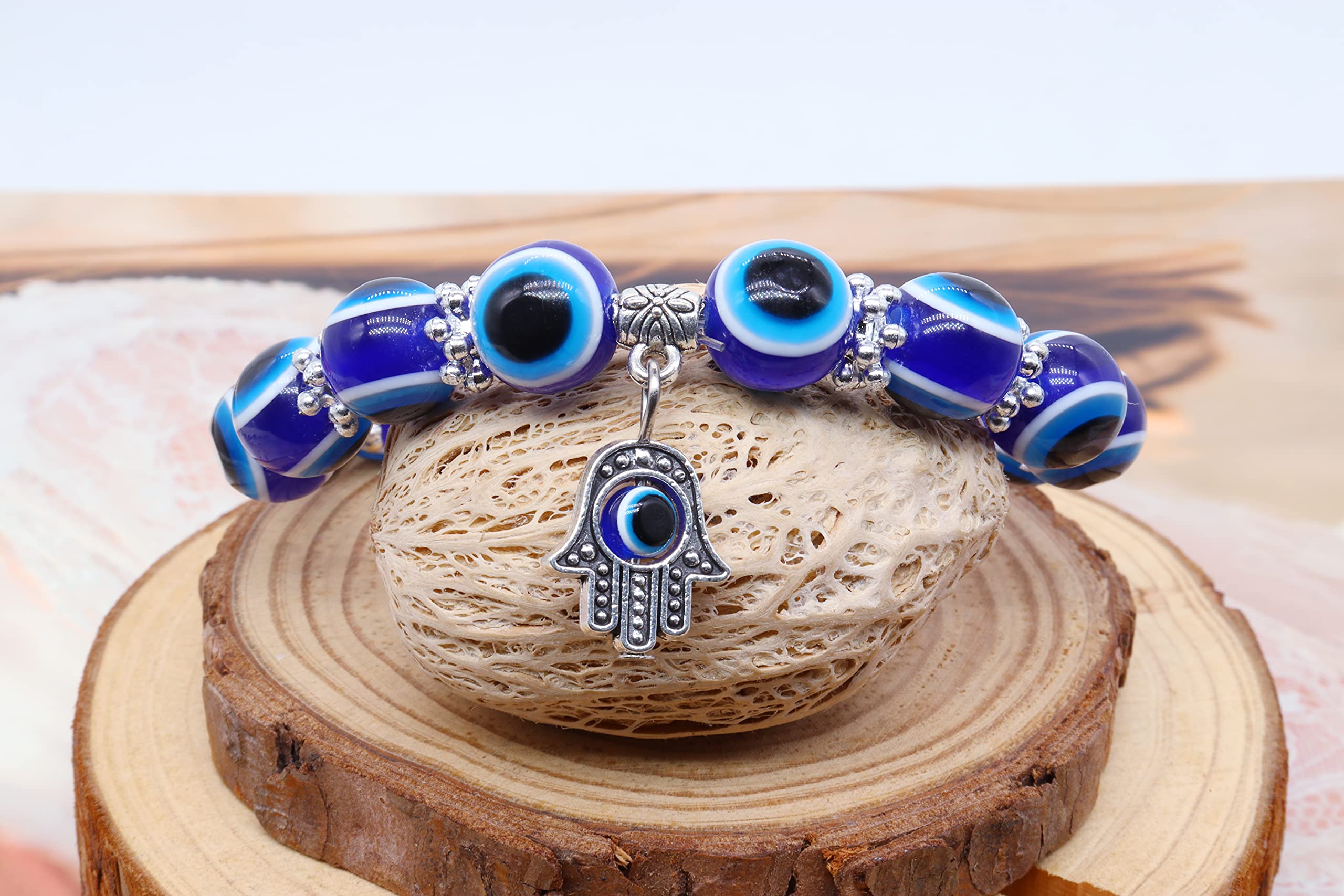 ZZ ZINFANDEL Evil Eye Bracelet Blue Turkish Lucky Fatima Evil Eye Bracelet for Women Men for Protection and Blessing(A-3PCS)