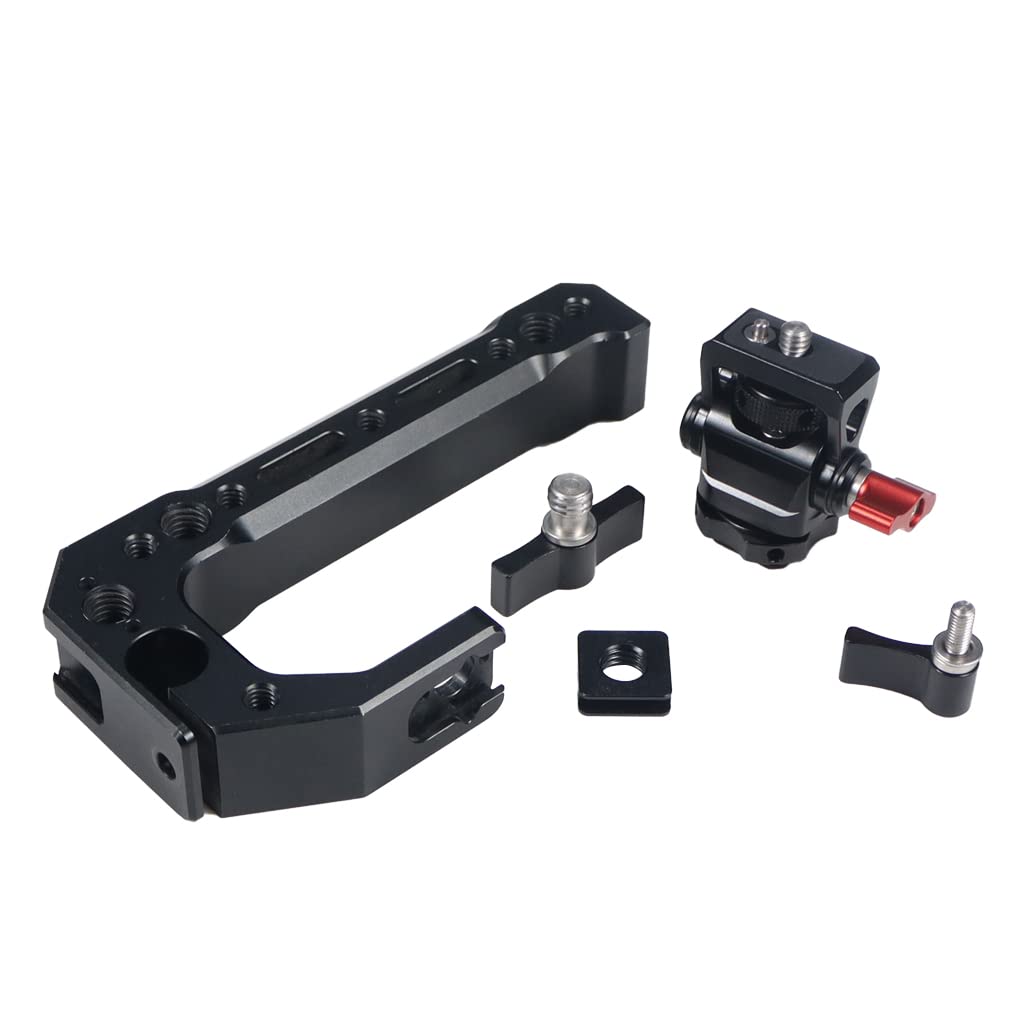 XT-XINTE Top Handle Grip for Camera Cage Protective Stabilizer Rig 1/4" Holes Cold Shoe w Monitor Holder Mount Photography Accessories