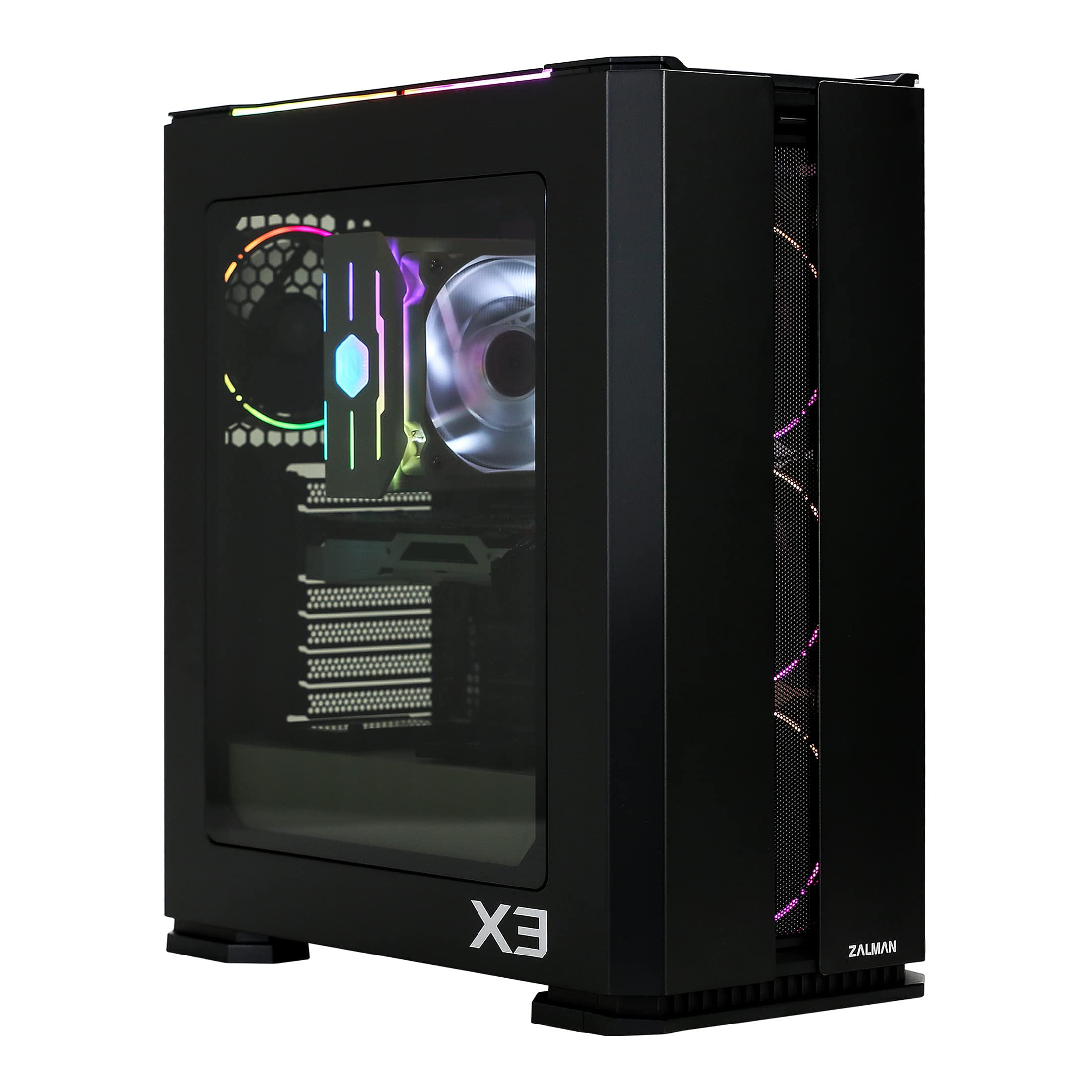 Zalman High-End Premium PC Case Mid-Tower ARGB LED Fan Controller, 4X Addressable RGB Fans Included, Tool-Free Front and Side-Panels (X3 White)