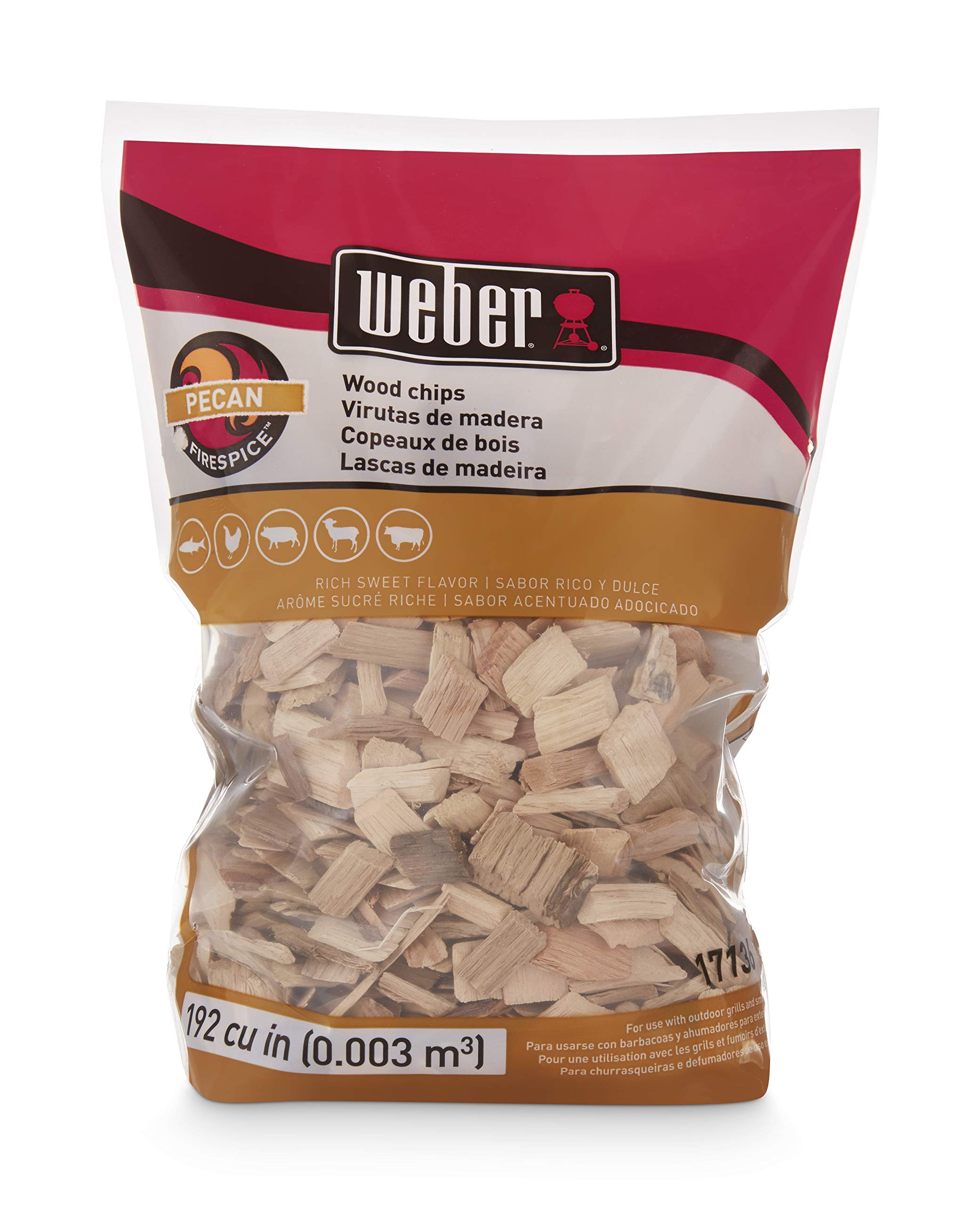 Weber Pecan Wood Chips, for Grilling and Smoking, 2 lb.