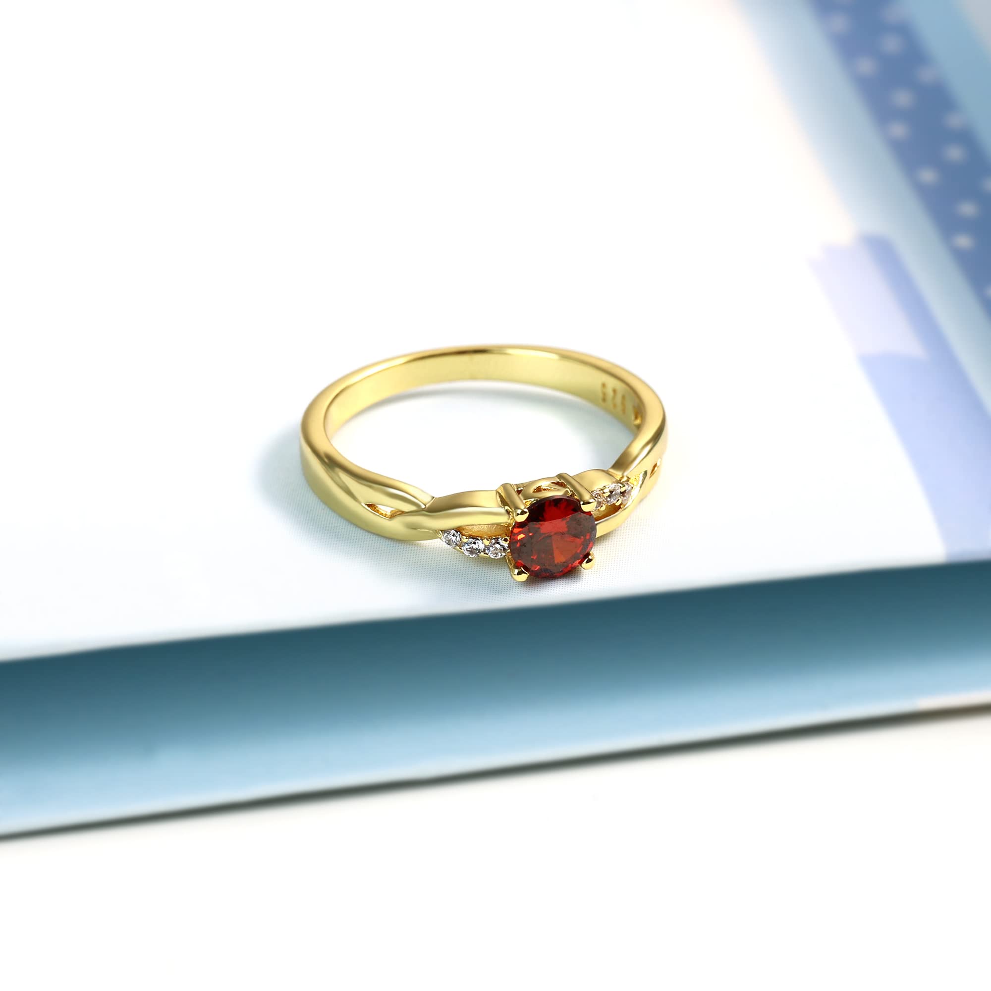 Xtiaotfrdy Custom Simulated Ruby Ring Personalized January Birthstone Ring Birthday Gift for Her Infinity Ring Promise Engagement Wedding Band Customized Mothers Day