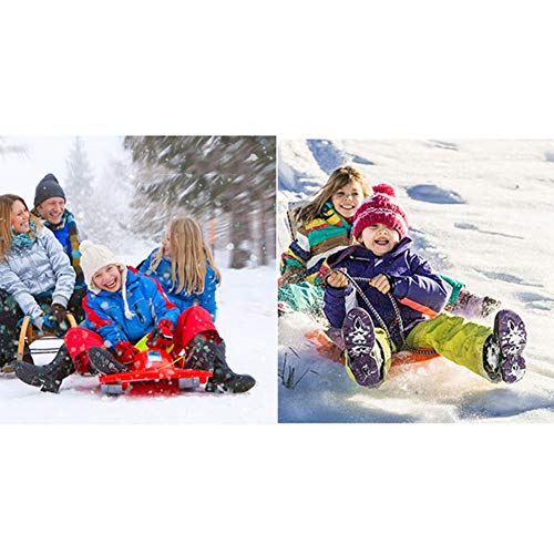 Yimeezuyu Snow Sled Kids Toboggan Downhill Pull Sled Sand Grass Skiing Snowboard Boat Sleigh for Unisex Kids Adults