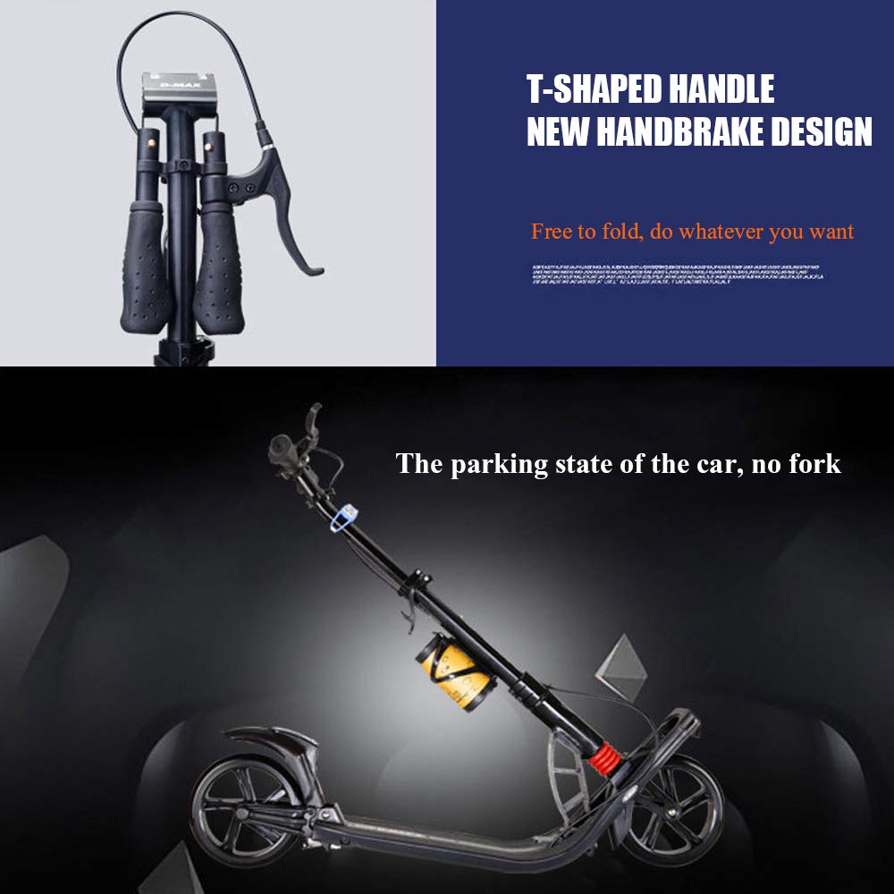 WRRAC-Trampolines Sport Pro Scooter Stunt Kick Scooters with Brake and Suspension Light Frame Big 200mm Wheel Durable Push Scooter for Adults, Kids and Teens, White