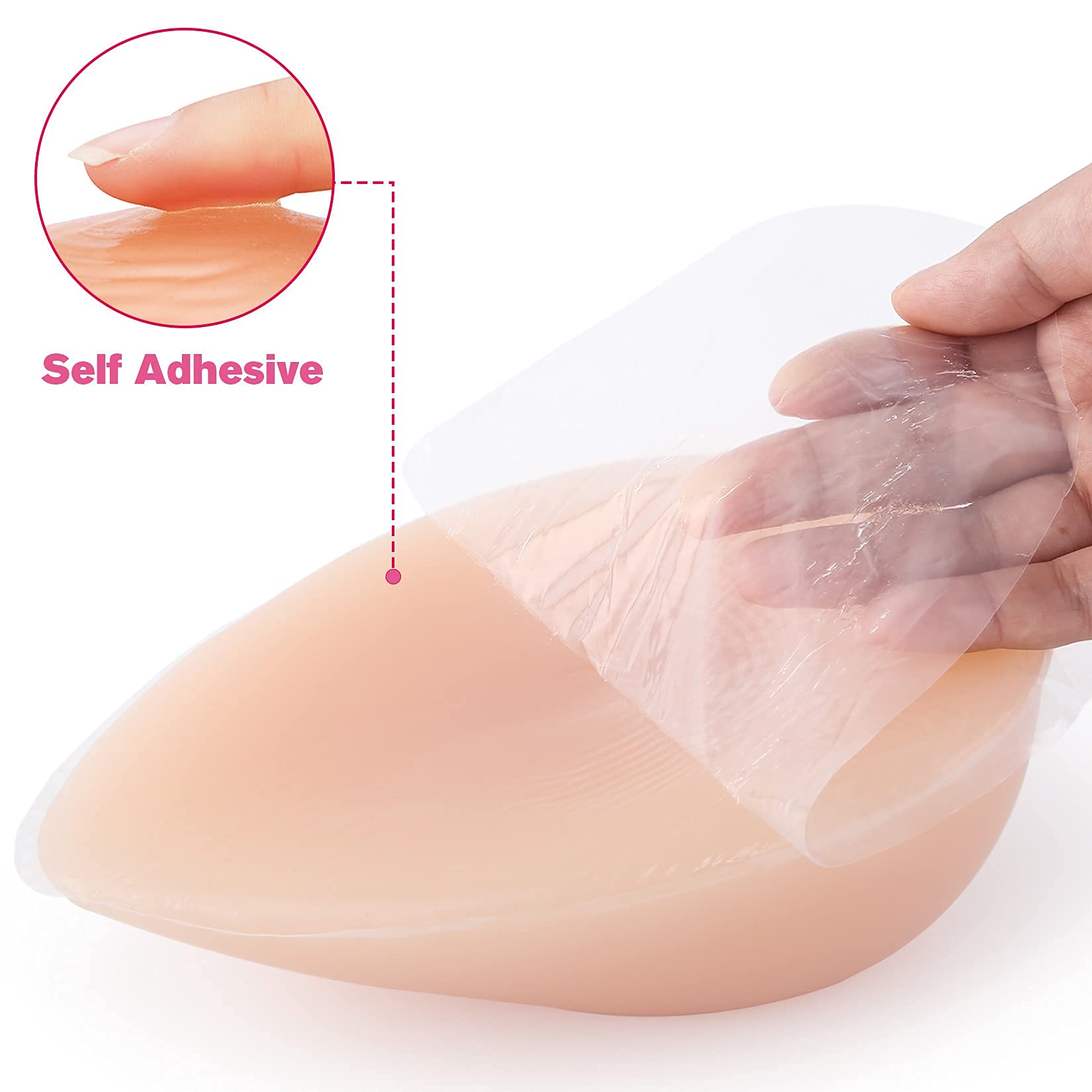 Vollence D Cup Self Adhesive Silicone Breast Forms Fake Boobs for Mastectomy Prosthesis Crossdresser Transgender Cosplay Nude