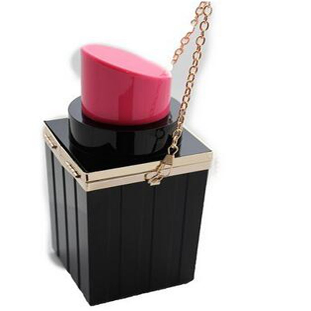 WEDDINGHELPER Women Acrylic Pink Lipstick Evening Bags Purses Clutch Vintage Banquet Handbag (Pink)