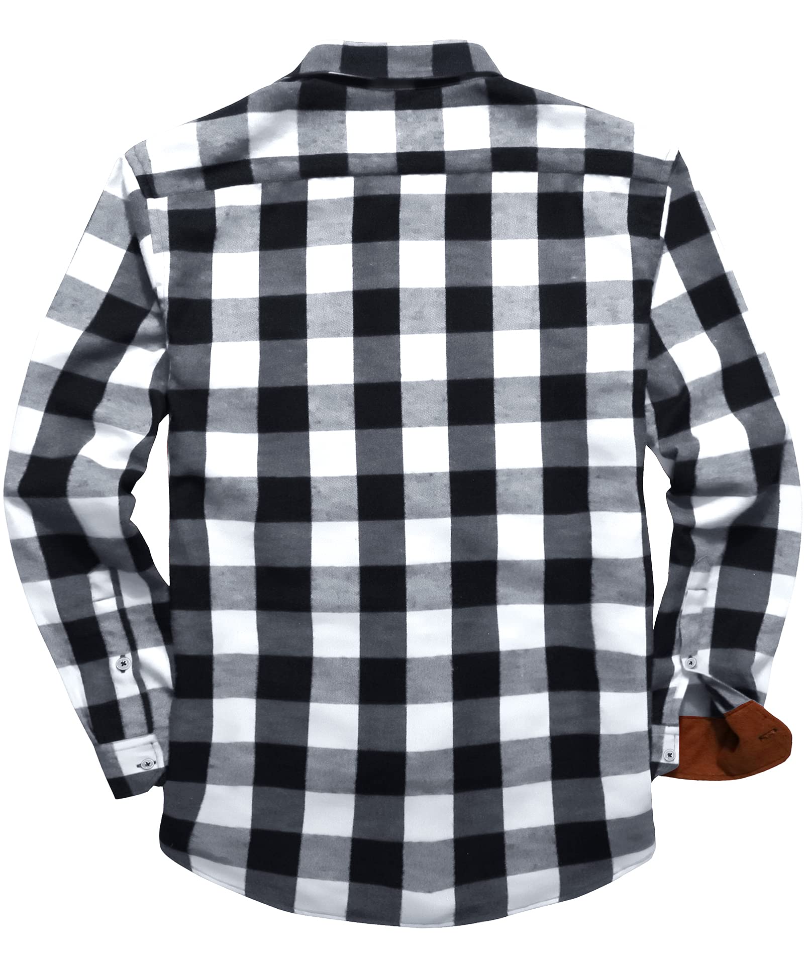ZITY Flannel Plaid Shirt for Men Regular Fit Long Sleeve Casual Button Down Shirts White