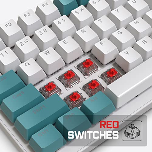 ZIYOULANG K3 Mechanical Gaming Keyboard and Mouse Combin, 98Key Backlit Keyboard and Ultra-Light Honeycomb Shell Mouse, Red Switch Coiled Type-C to USB Cable Wired Keyboard for PC/Mac/Windows