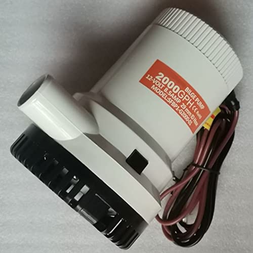XuuSHA Hand Bilge Pump 12V/24V 2000GPH DC Electric Marine Submersible Bilge Pump Bilge Pump Automatic (Voltage : 24V)