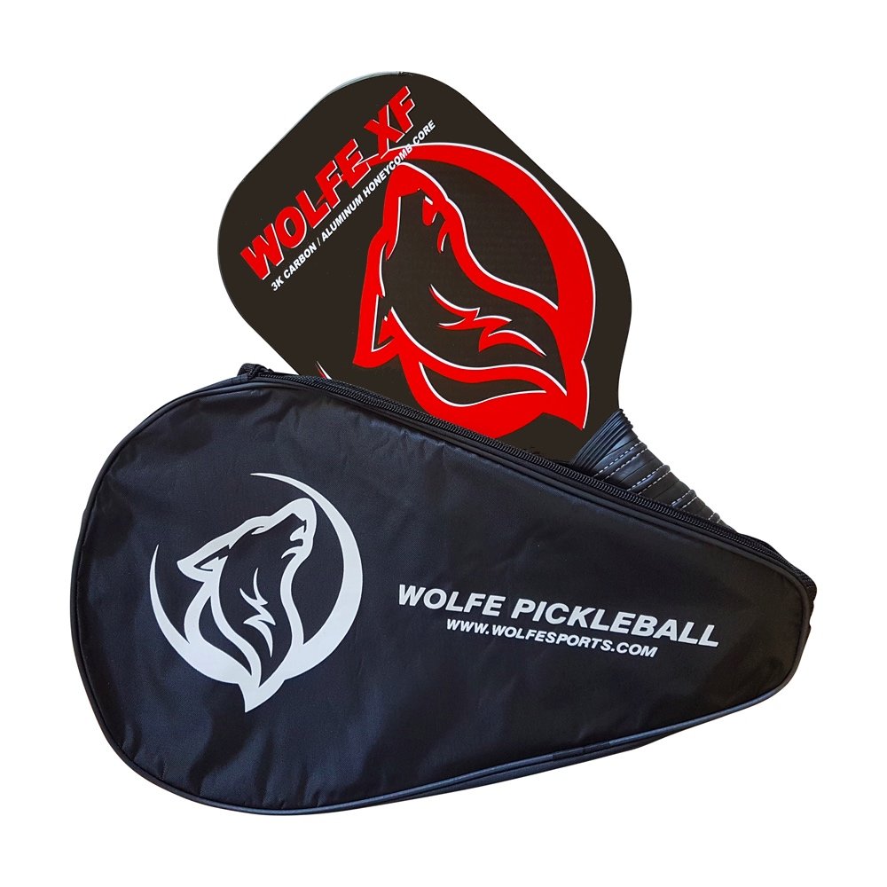 Wolfe Professional Pickleball Paddle Case - Waterproof Durable Ping Pong Racket Cover, Table Tennis Single Zipper Pocket bag, (Black & White)