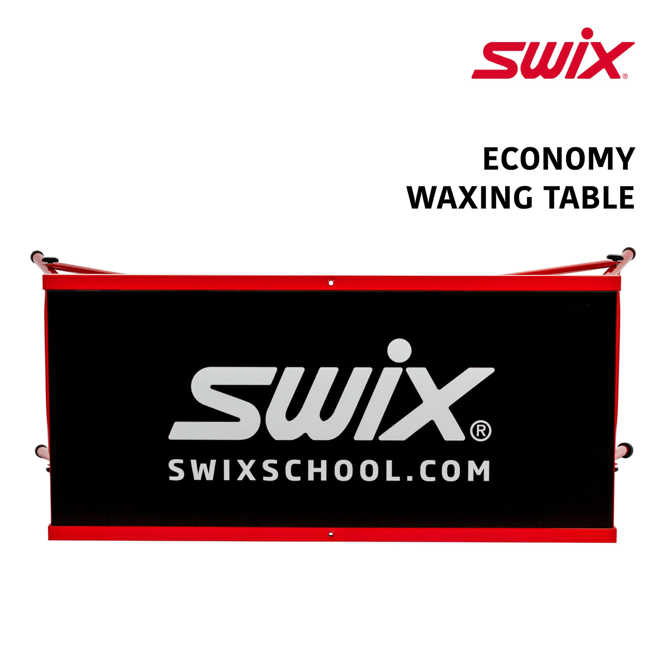 Swix T754 Economy Waxing Table 96cm x 45cm | Durable Compact Wax Table for Skis & Snowboard with One Leg Height Adjustment, Red