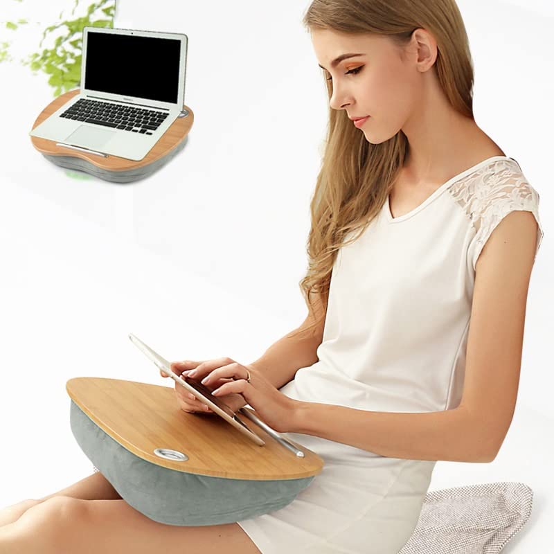 ZJHYXYH Portable Laptop Table Pillow Lap Desk Bookshelf Tray Tablet Stand Handy Learning Desk Outdoor (Color : E)