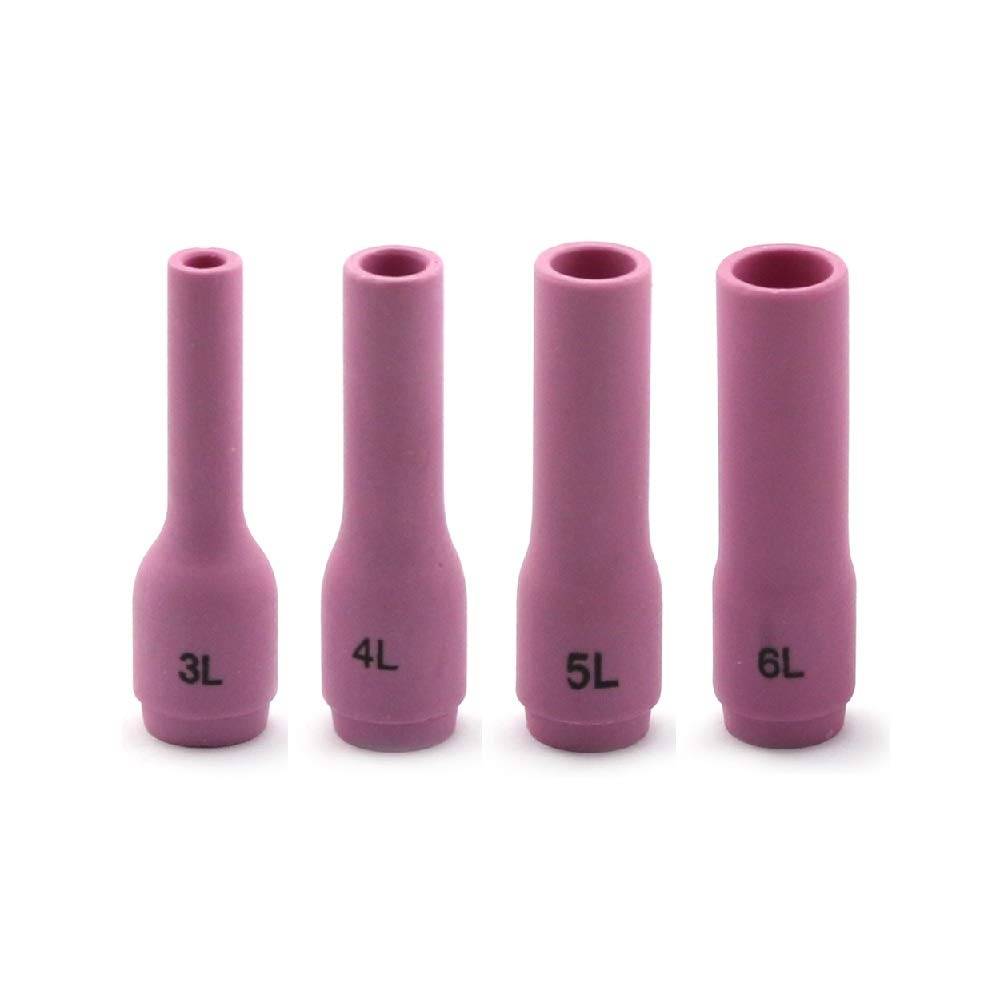 WeldingCity 2-pk LONG Gas Lens Ceramic Cup 796F71 (#4, 1/4") for TIG Welding Torch 9, 20 and 25 Series in Lincoln Miller ESAB Weldcraft CK Everlast