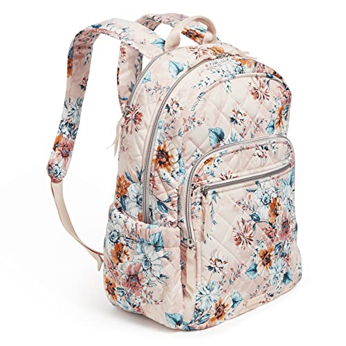 Vera Bradley Women's Performance Twill Campus Backpack, Peach Blossom Bouquet, One Size