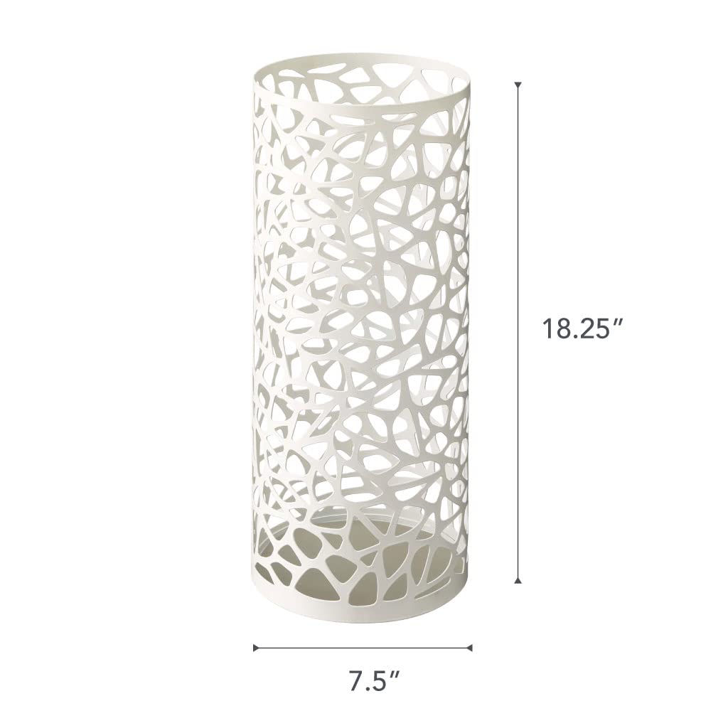 Yamazaki Home Slim Freestanding Umbrella Stand | Steel, Small, White