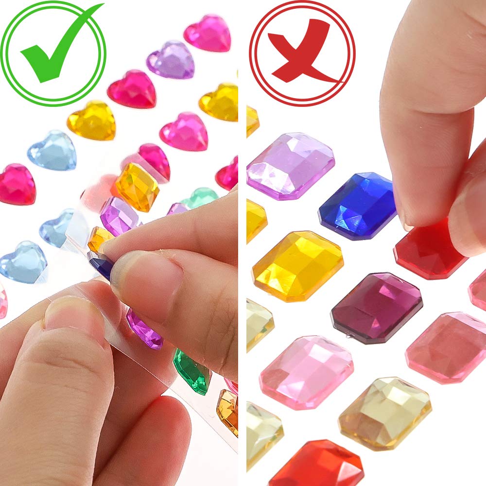 YIQIHAI 1388pcs Jewels Stickers Self Adhesive Gems Rhinestone Stickers for Kids Craft, Assorted Size