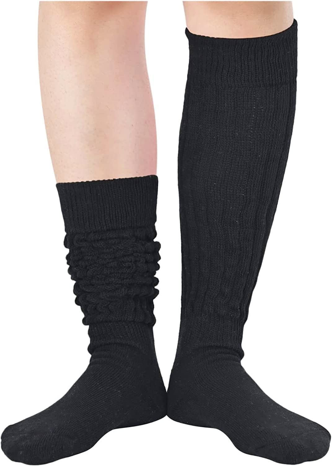 Zmart Black Slouch Socks for Women, Tall Black Stack Scrunch Socks