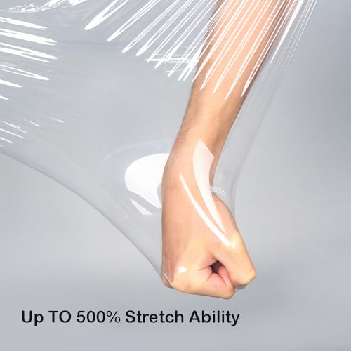 WRAP TECHIE Stretch Wrap Film with Handles, 15 Inch x 1000 Feet Plastic Wrap for Moving, Industrial Strength Shrink Wrap Roll for Pallet Wrap, Packing Supplies for Moving, 60 Gauge, 2 Pack, Clear